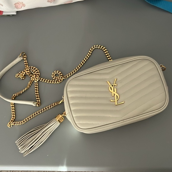 Yves Saint Laurent | Bags | Beige Ysl Pebble Leather Camera Bag | Poshmark